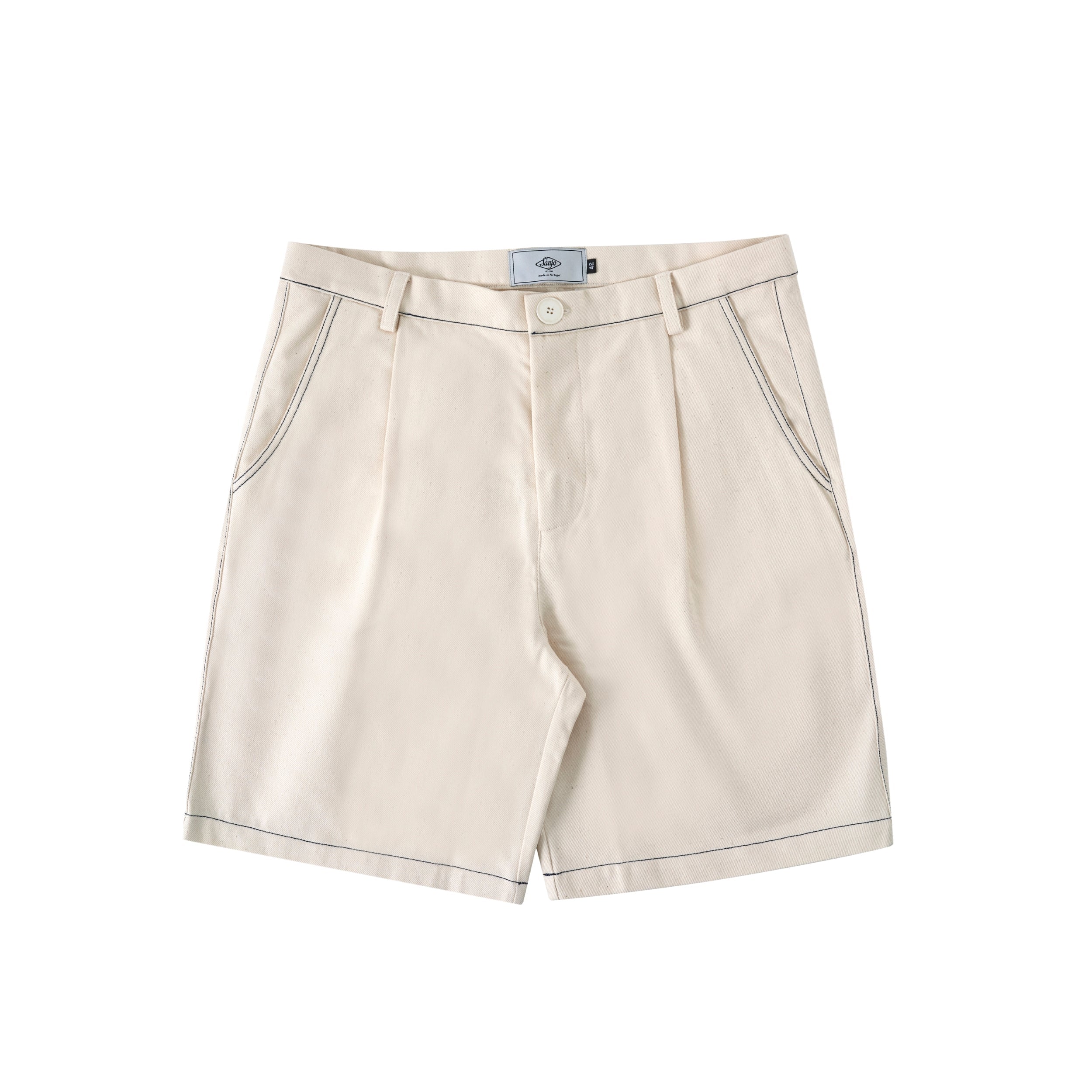 Sanjo Contrast Work Shorts // Ecru – SANJO